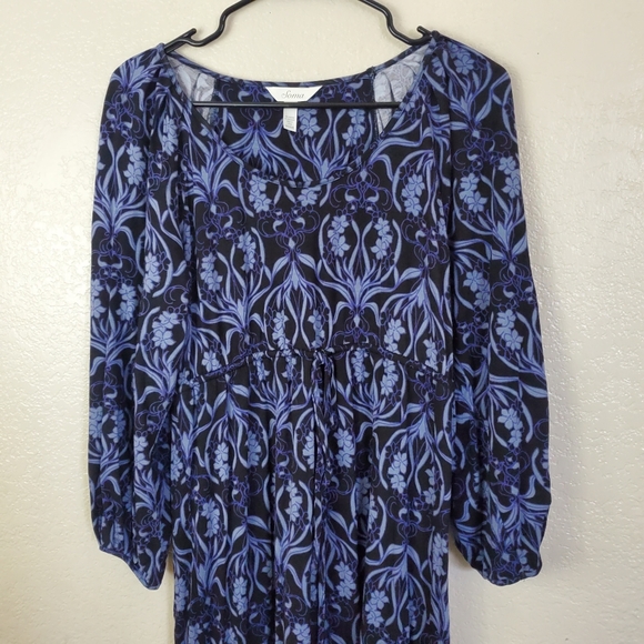 Soma | Dresses | Soma Blue Paisley Long Sleeve Lounge Sleep Dress ...